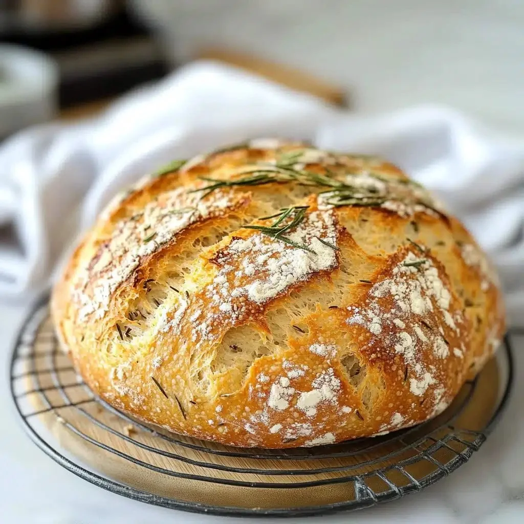 Rustic No-Knead Rosemary Sea Salt Bread: Flavorful, Fragrant, and Foolproof